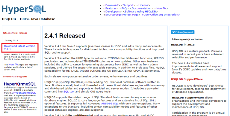 HSQLDBのインストール – TechFill